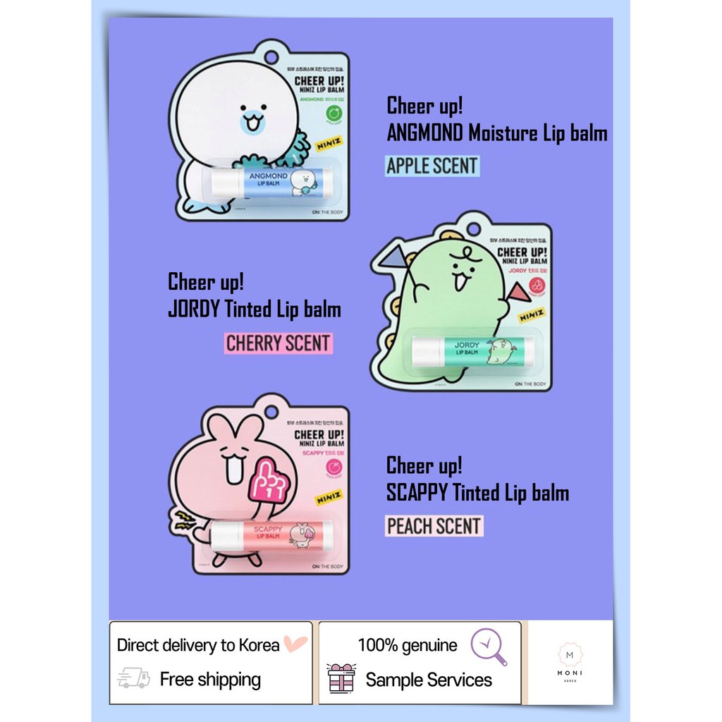 [On the body] Korea Kakao Niniz Cheer up! Cute Lip Balm 4.1g (On the ...