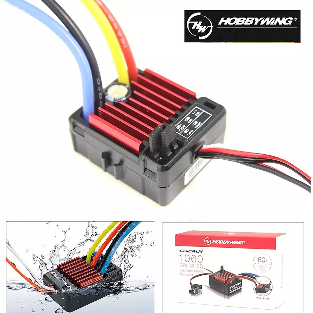 HobbyWing QuicRun 1060 60A Brushed Electronic Speed Controller ESC ...
