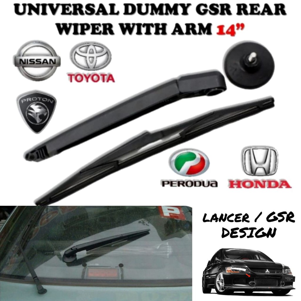 Universal Dummy GSR Rear Wiper 14" - FITS All Car ( HONDA/TOYOTA/NISSAN ...