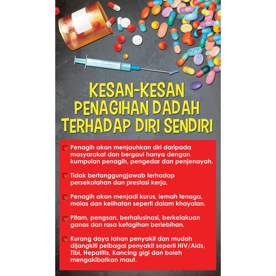 banner kesan penggunaan dadah bnk sekolah rendah dan menengah | Shopee ...