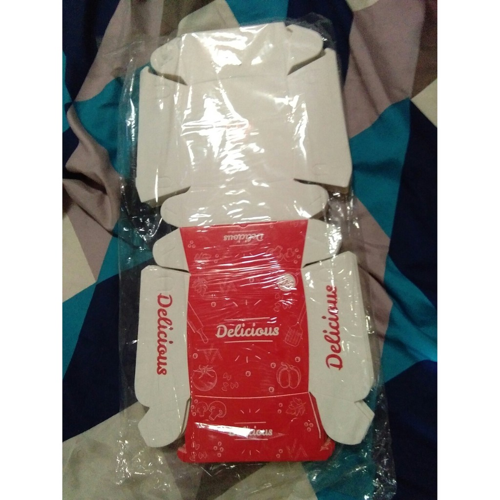 PUTIH MERAH Mini Burger Box Red Paper Box Mini Rice Box White Packaging ...