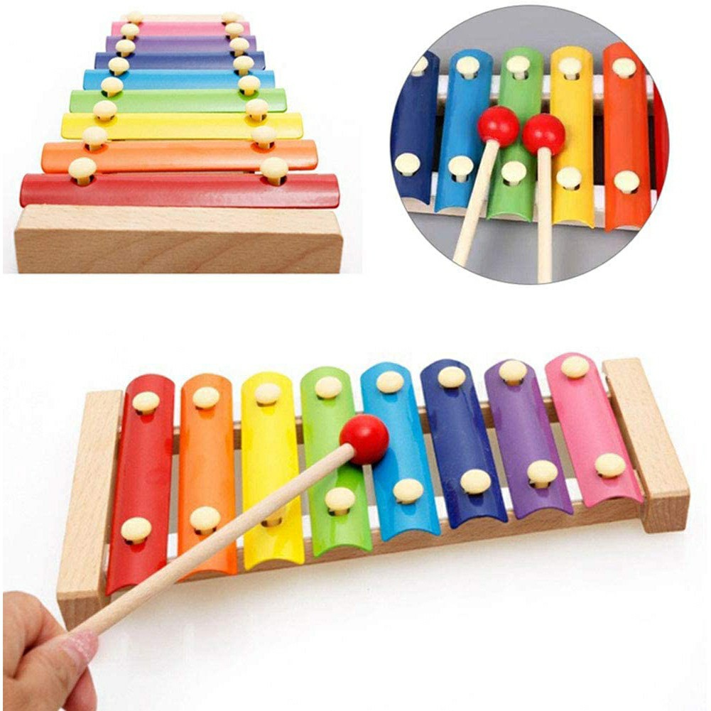 🔥 READY STOCK 🔥 8 Notes Sensory Kids Musical Learning Wooden Xylophone ...