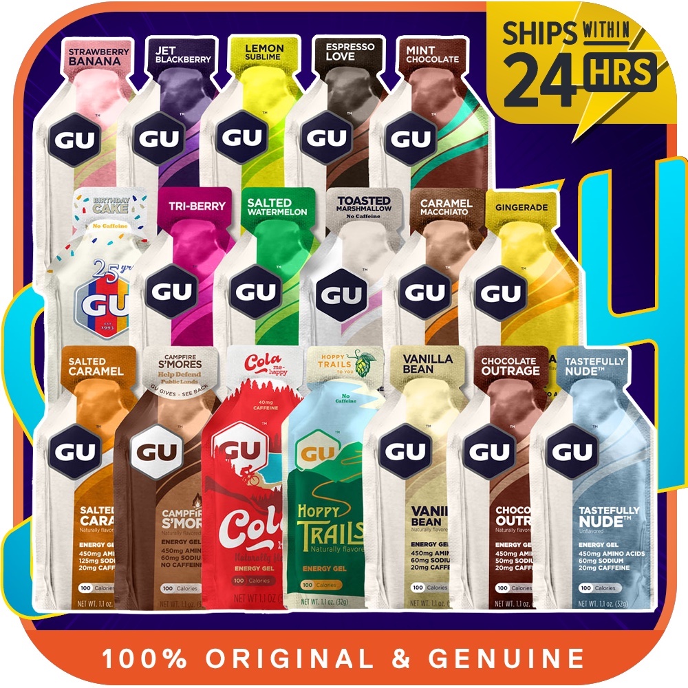GENUINE GU ENERGY GEL - Sports Nutrition Energy Gel 100 Calories, 32g ...