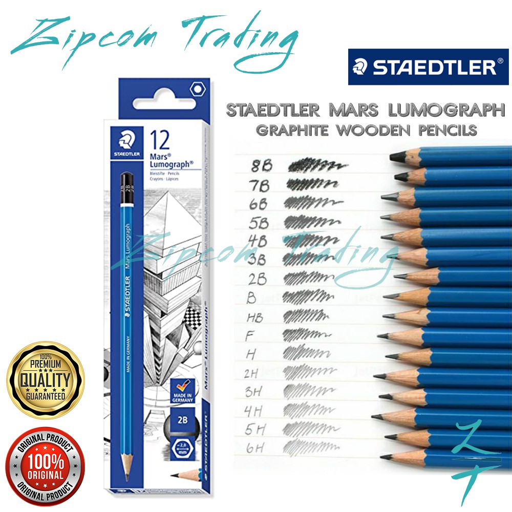 Staedtler Mars Lumograph Artist Pencil ( 100 B F H HB 2B 3B 4B 5B 6B 7B 8B 9B F H 2H 3H 4H 5H 6H ...