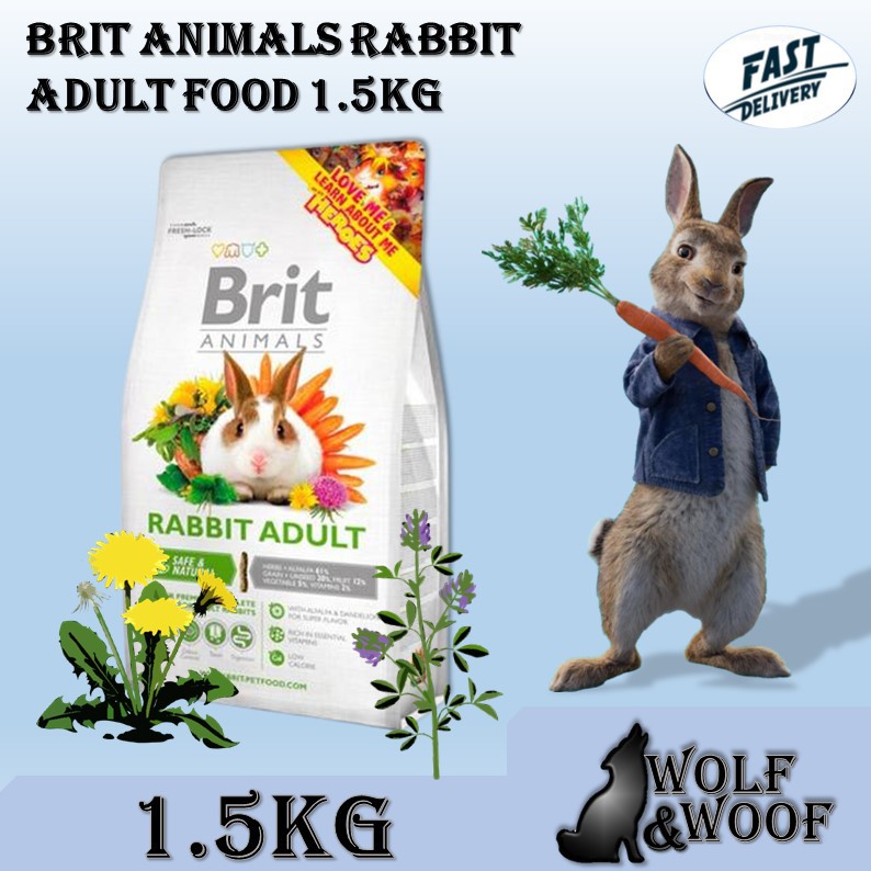 Brit Animals Premium Rabbit Adult Food 1.5KG - ( Rabbit Food / Makanan ...