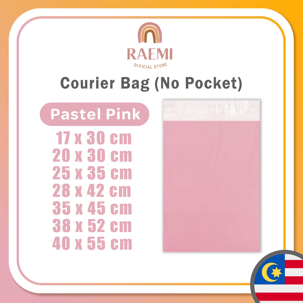 RAEMI PREMIUM Courier Bag Pastel Pink No Pocket Parcel Flyers Flyer ...