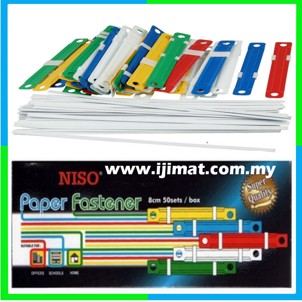 Niso PF7208 PF 7208 High Quality Plastic Paper Fastener 50 Set/Box Mix ...