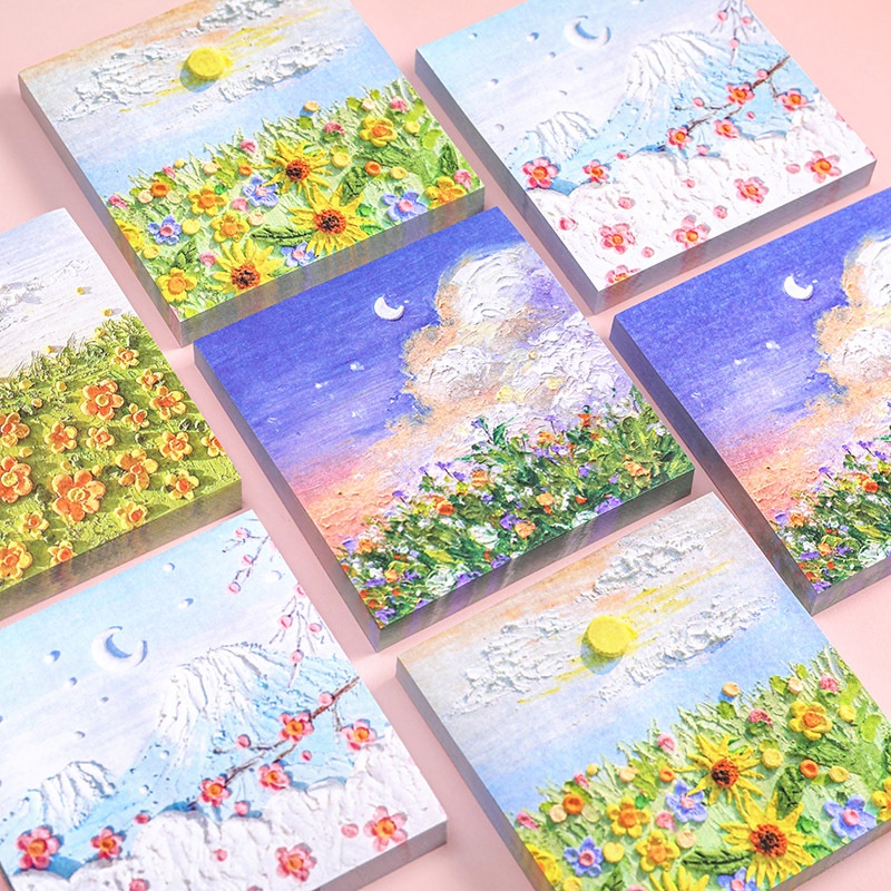Oil painting post-it note student note paper | Shopee Malaysia