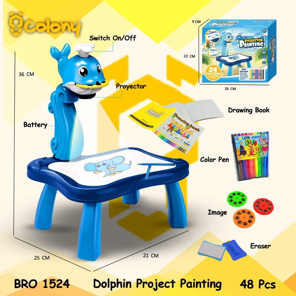 Bro1524 BRO1512 Dolphin Dolphin Study Desk Drawing Painting Painting ...
