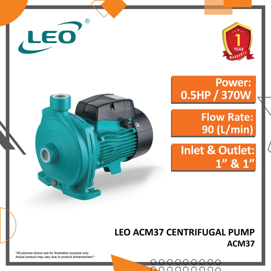 LEO ACM37 CENTRIFUGAL PUMP WITH PRESSURE SWITCH(370W/90LMIN/25MM) | Shopee Malaysia