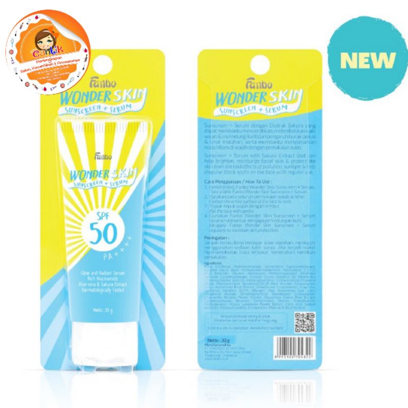 Fanbo Wonder Skin Sunscreen SPF 50 PA++++30GR | Shopee Malaysia
