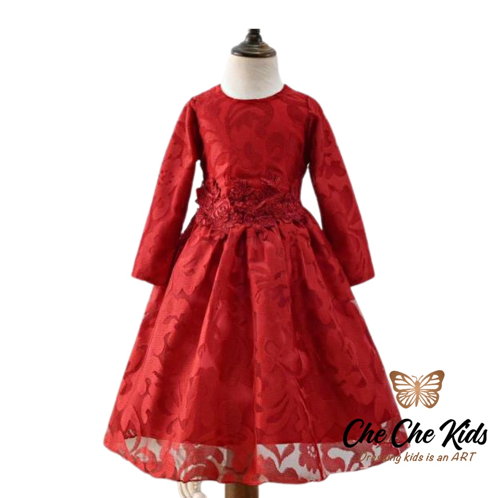 Kids Girl Long Dress White Navy Blue 7y-12y Gaun Kembang Kanak-kanak ...