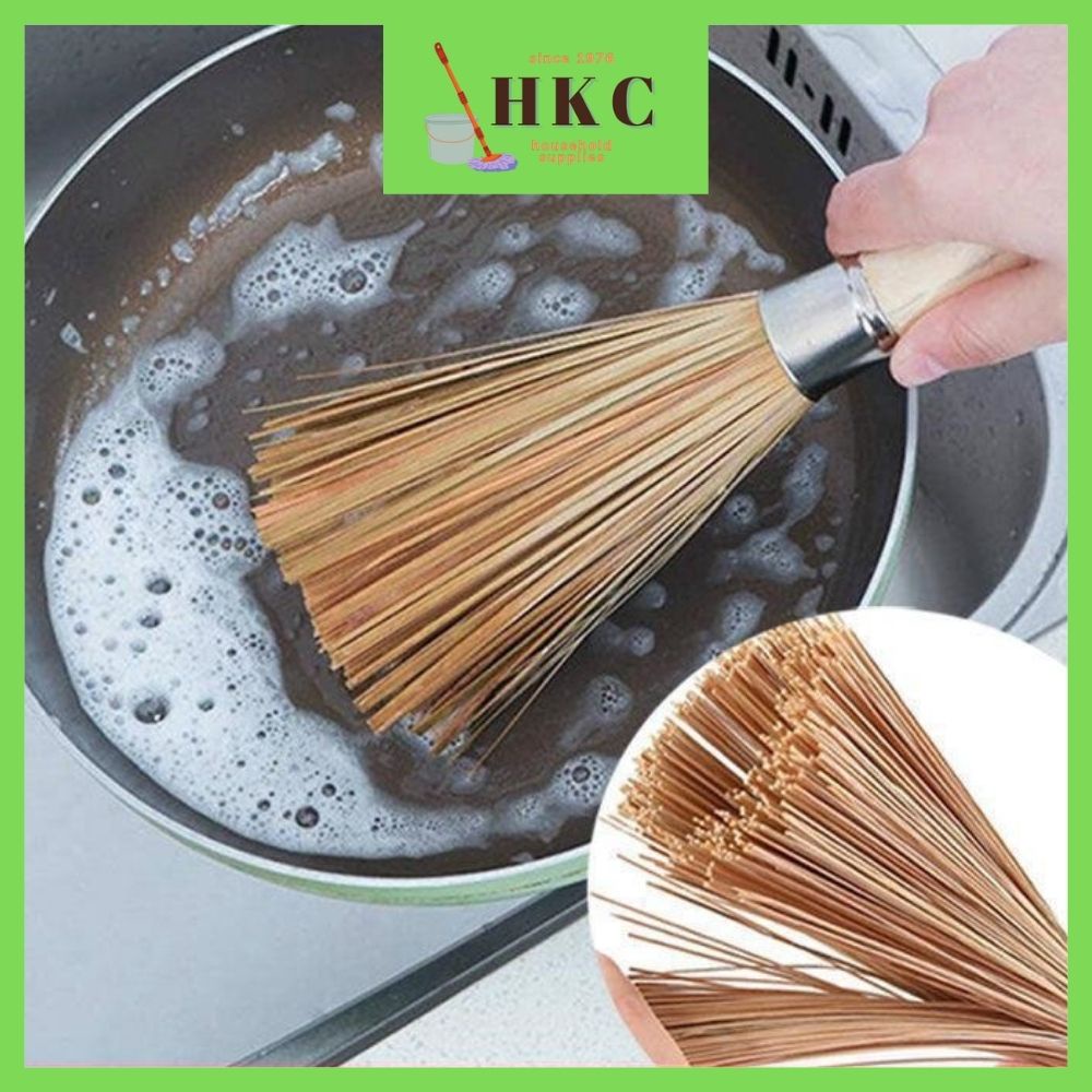 Natural Bamboo Wok Brush Kuali Berus Buluh Gosok Kuali Berus Kuali ...