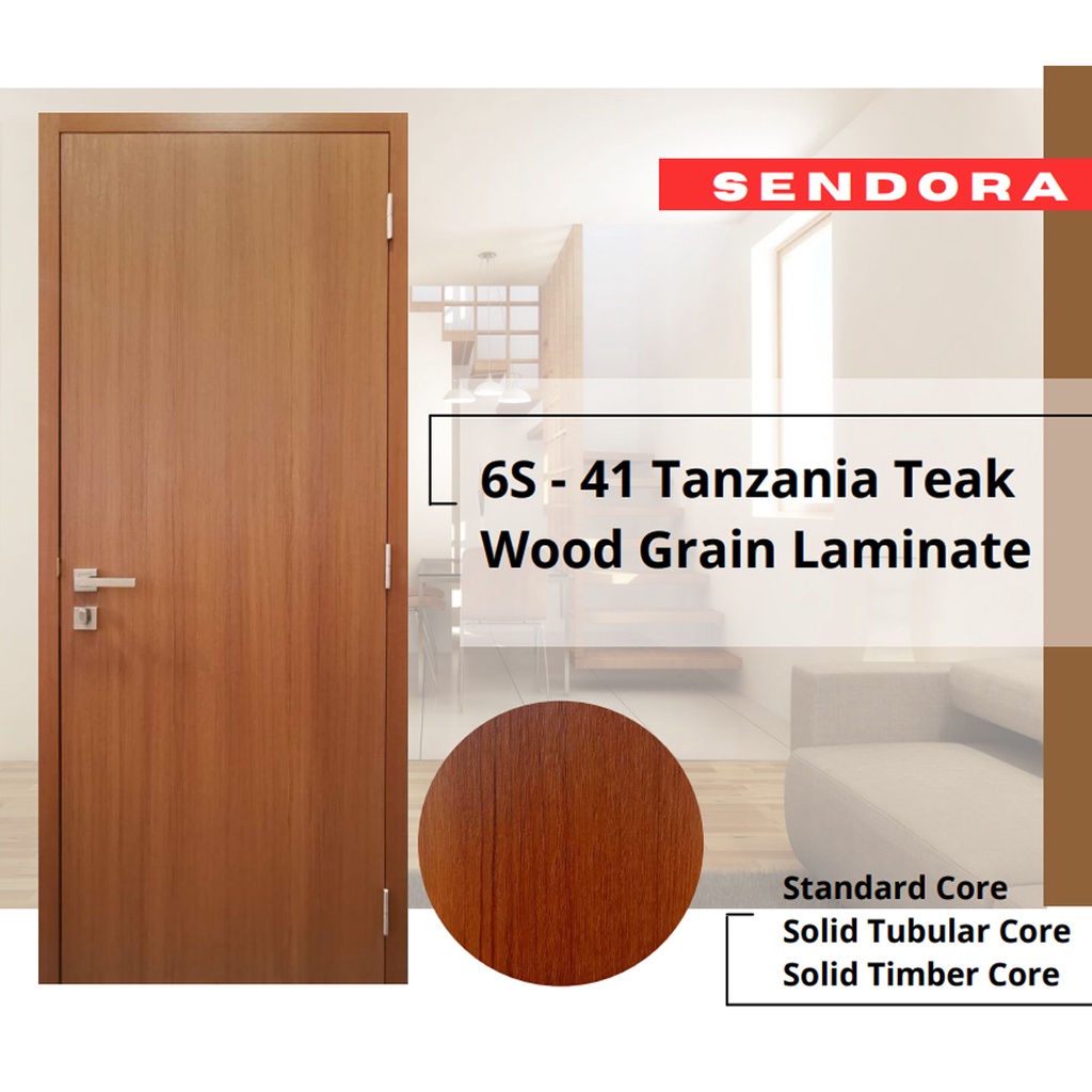 (PRE ORDER) SENDORA Wooden Door 6S VINYL Laminated Door 3ft X 7ft ...