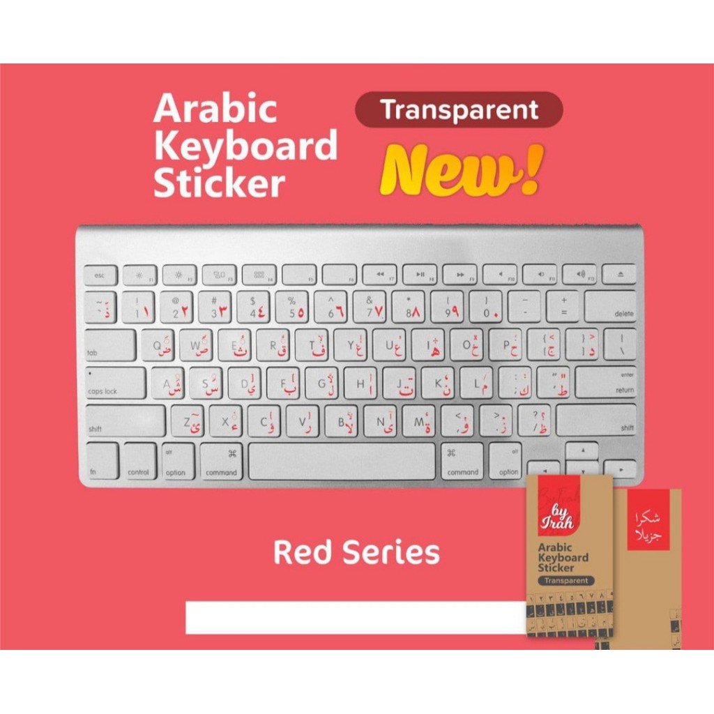 RED TRANSPARENT ARABIC KEYBOARD STICKER WITH FREE GIFT | Shopee Malaysia