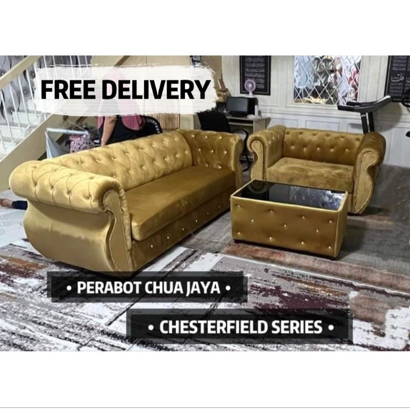 New Design Crown-Hand SOFA Chesterfield 3+2+1+Coffee Table | Shopee ...