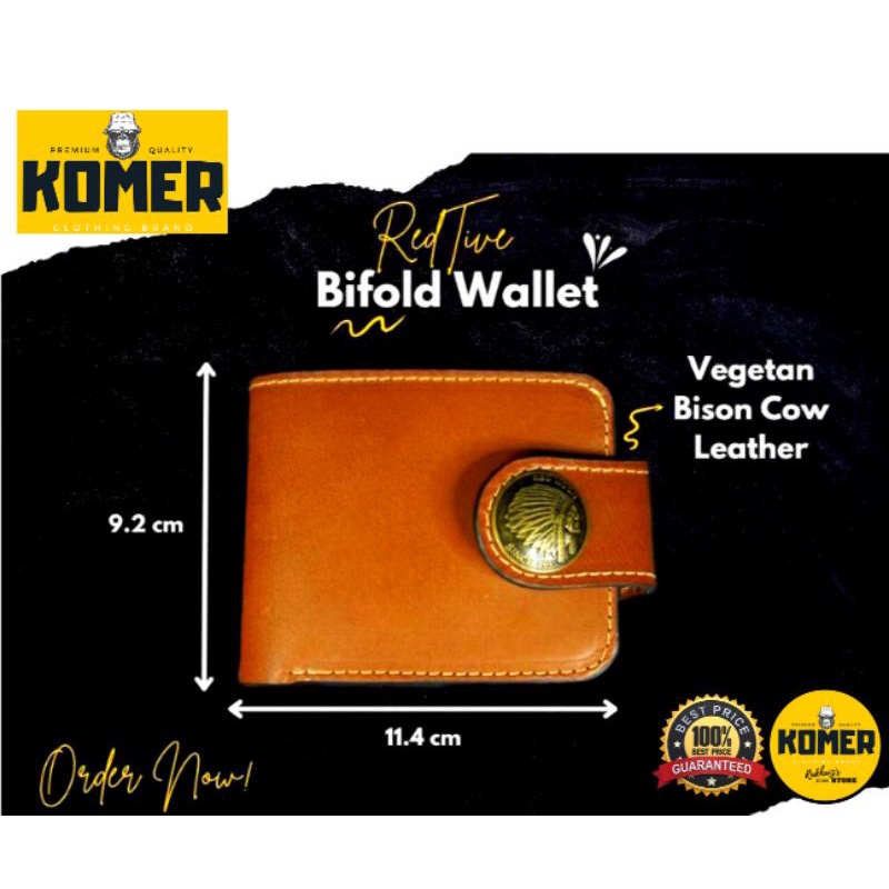 Redmoon Bifold Customade Button Handmade 100% Original Leather | Shopee Malaysia