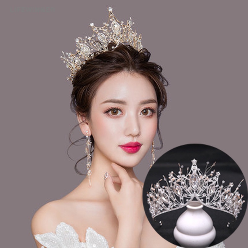 Romantic Wedding Bridal Crystal Rhinestone Crown / Handmade Shining ...