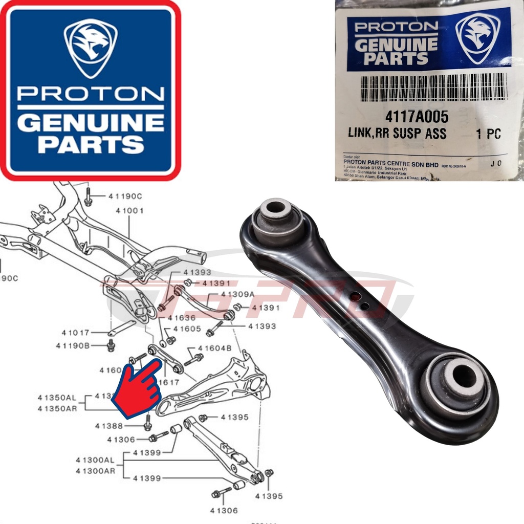 [1 unit] [1side] Proton Inspira Mitsubishi Lancer (07-21y) Genuine Rear Arm Suspension Link ...