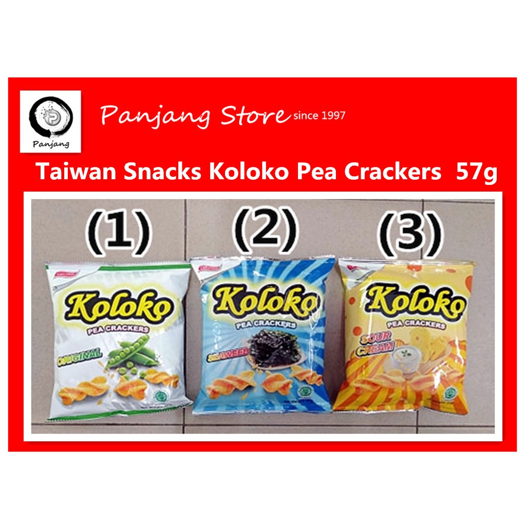 Taiwan Snacks Koloko Pea Crackers Assorted Flavor (Original / Seaweed ...