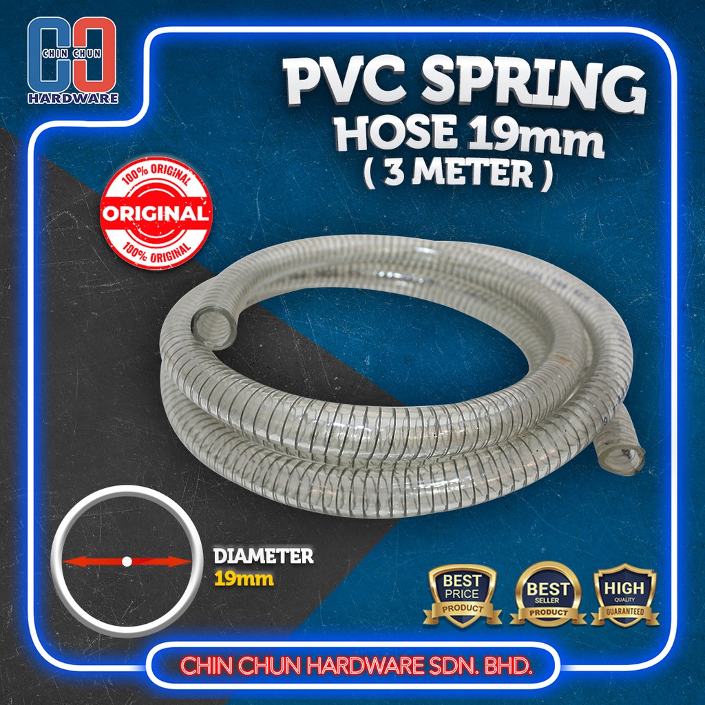 [HOSE] PVC SPRING HOSE 19MM - 50MM/ 3/4 (3 METRE)/SPIRAL WIRE HOSE ...