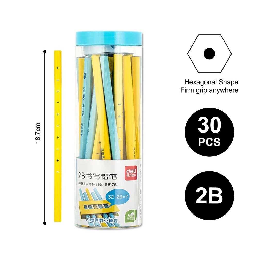 Deli | Stationery Set | Deli 2B "Counting" Pencil (No. 58176) | Shopee ...