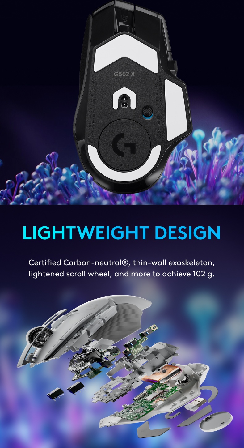 Logitech G502 X Lightspeed Wireless Gaming Mouse Optical Mouse With ...