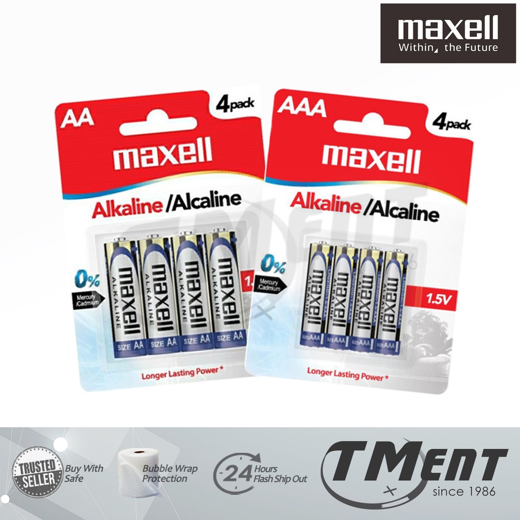 (𝟰𝗣𝗖𝗦) Maxell Alkaline AA / AAA Long Lasting Heavy Duty Alkaline ...