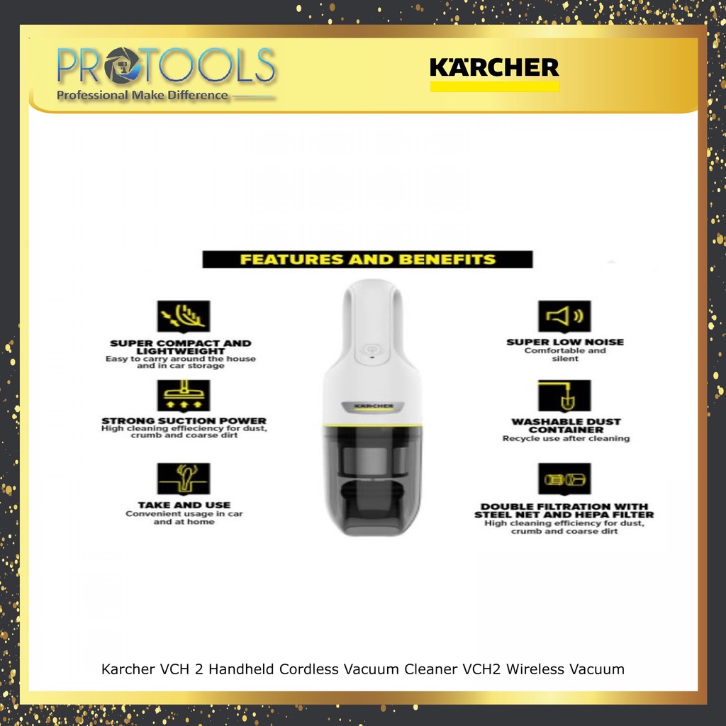 [ORINGINAL] KARCHER VCH 2 ( 1.198-400.0 / VCH2 ) CORDLESS HANDHELD VACUUM CLEANER | WIRELESS ...