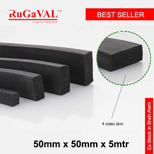 EPDM Sponge Rubber, Size: 50mm x 50mmW x 5mtrL, Rubber Sponge, Rubber ...