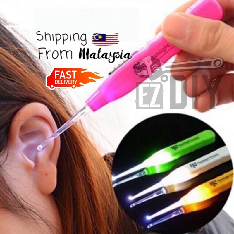 EZDIY Flash earpick flashing light stick earwax remover korek telinga ...