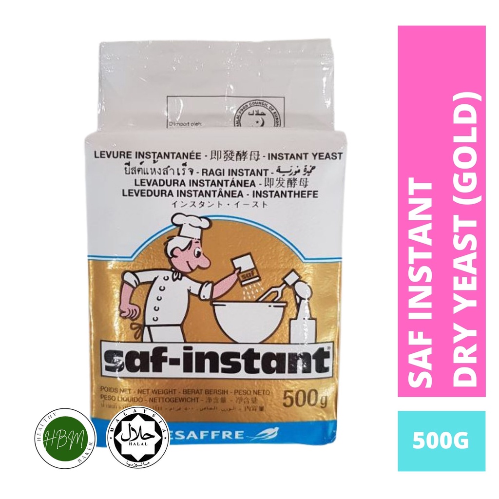 SAF INSTANT Instant Yeast 500g (Gold) Saf-Instant Yeast Yis Segera Ragi ...