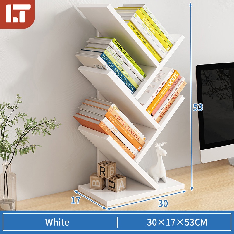 Rak buku Tree Shape Book Rack TableTop Rack 3 Tier/5 Tier Book Rack ...