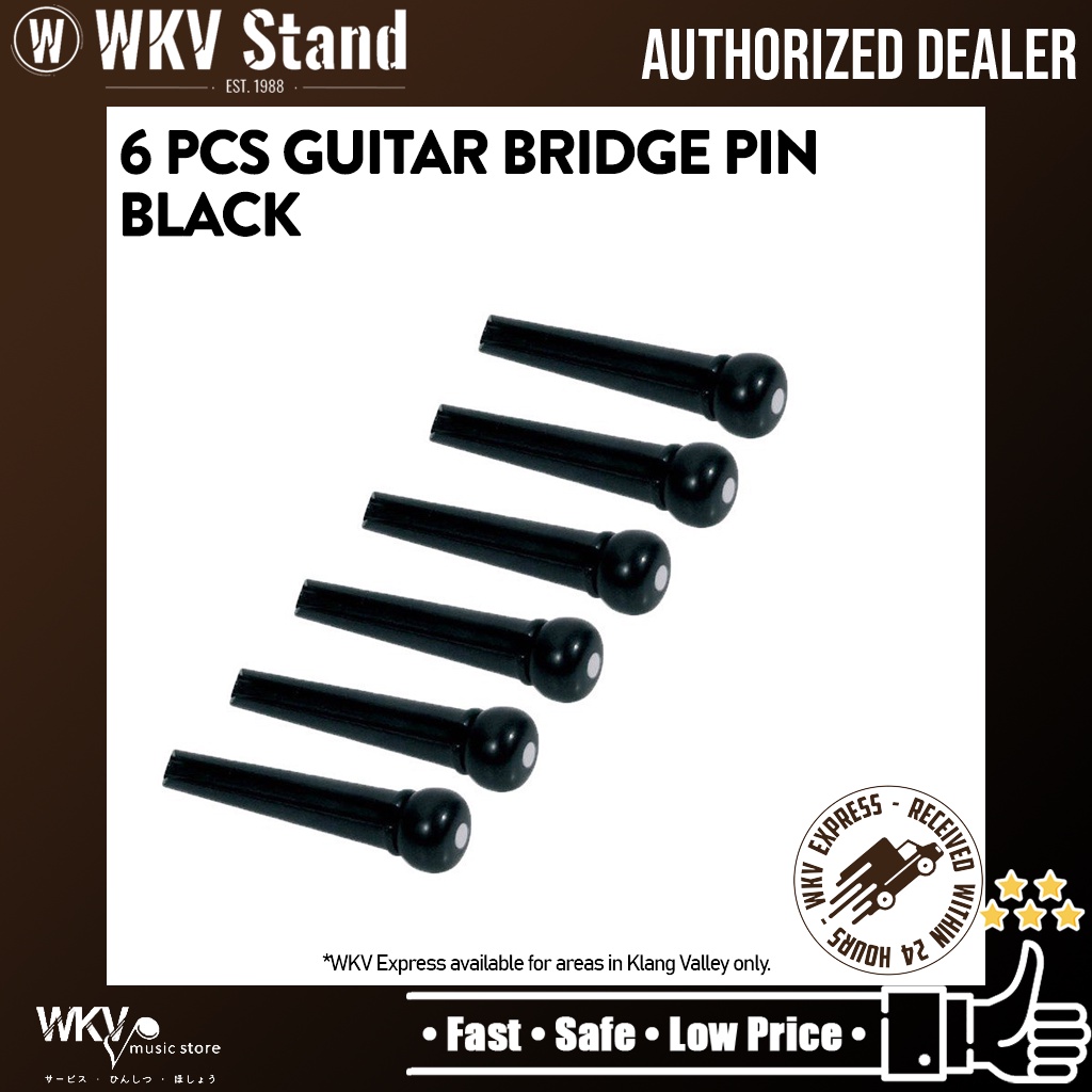 6 Pcs Per Set Acoustic Guitar Bridge Pin Nut String Pin - Black / White ...