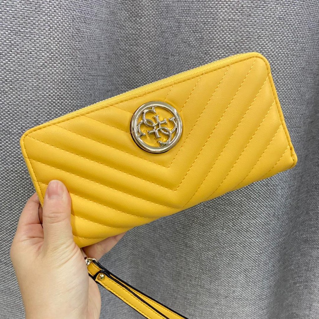 Guess Women Elegant Long Zip Purses Wallet (Yellow) | Shopee Malaysia