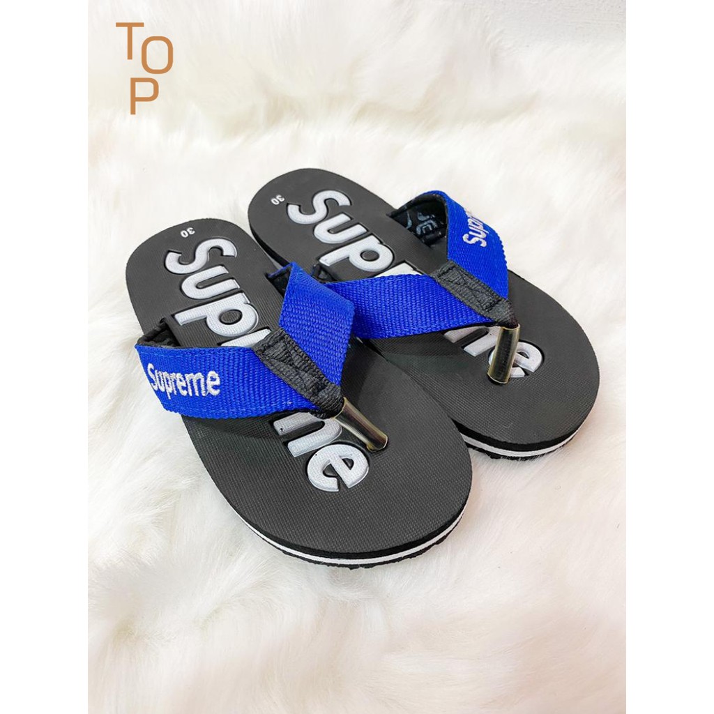 🔥【A23】🔥 Ready Stock Kids Slippers SUPREME (Dark Blue) | Shopee Malaysia