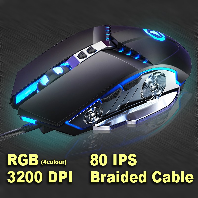 G3PRO E-sports Mechanical Mouse USB Wired Braided Cable Mute Silent ...
