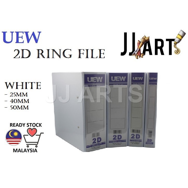 UEW A4 2D Ring File White - Hard Cover - 25mm, 40mm, 50mm | Shopee Malaysia