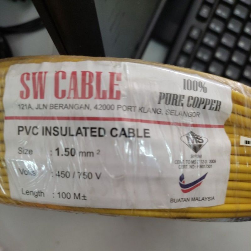 Mega / SW / Million / Merlin Cable 1.5mm PVC Insulated Cable 100meter ...