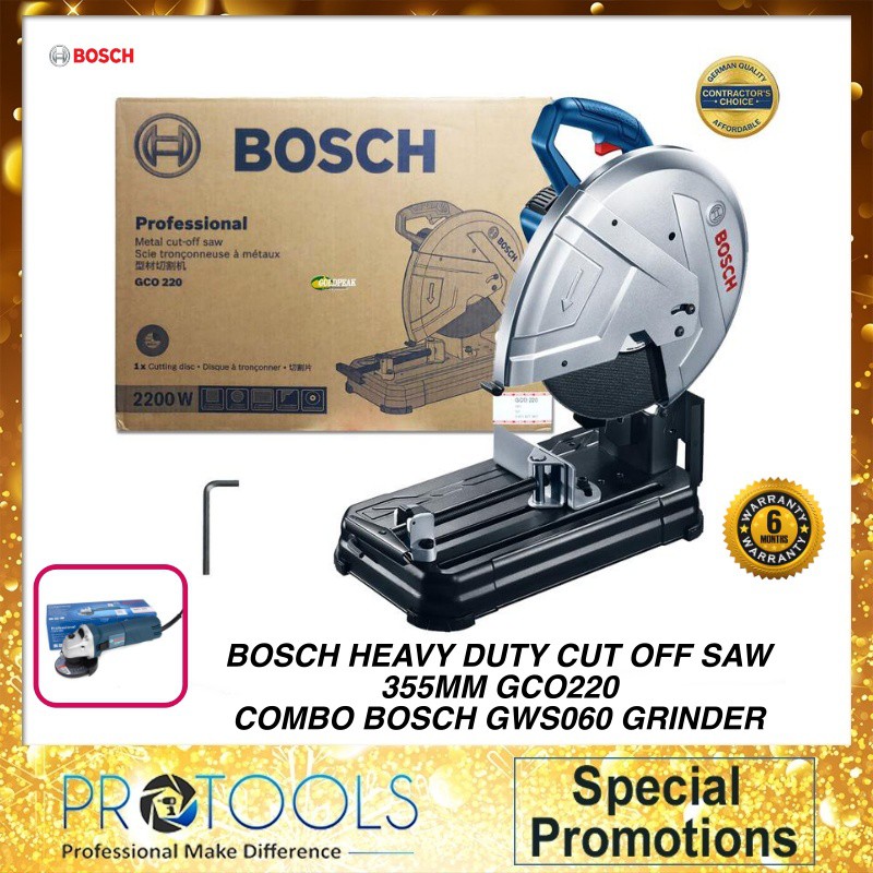 BOSCH COMBO KIT GCO230 + GWS060 METAL CUT-OFF SAW C/W 4" ANGLE GRINDER ...