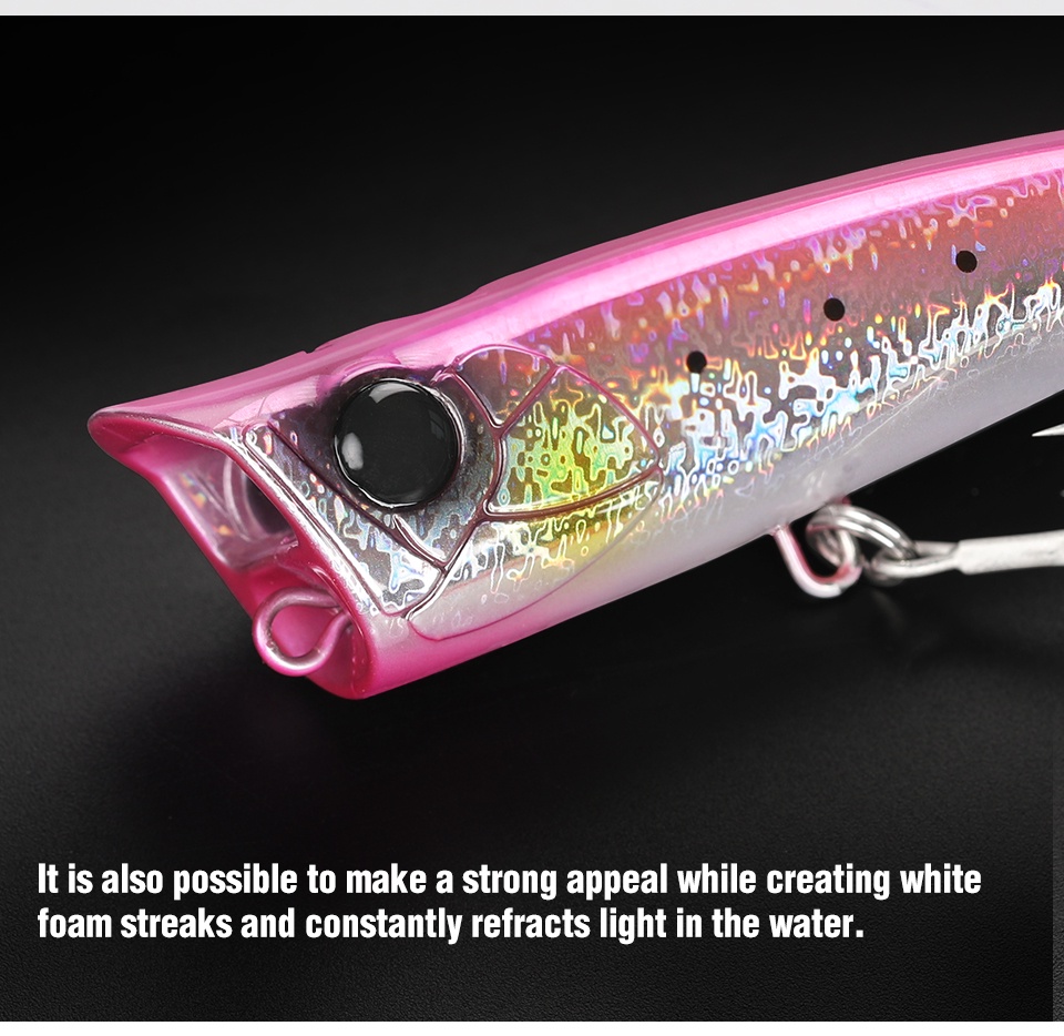 TSURINOYA 90F Topwater Popper Fishing Lure 90mm 23g DASHER Floating Artificial Hard Bait For ...