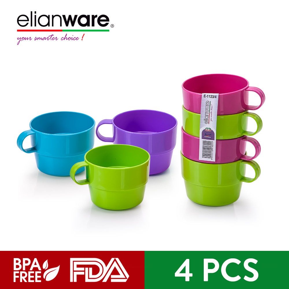 Elianware BPA Free Colourful Espresso Cup Tumbler Drinking Mug (200ml x ...