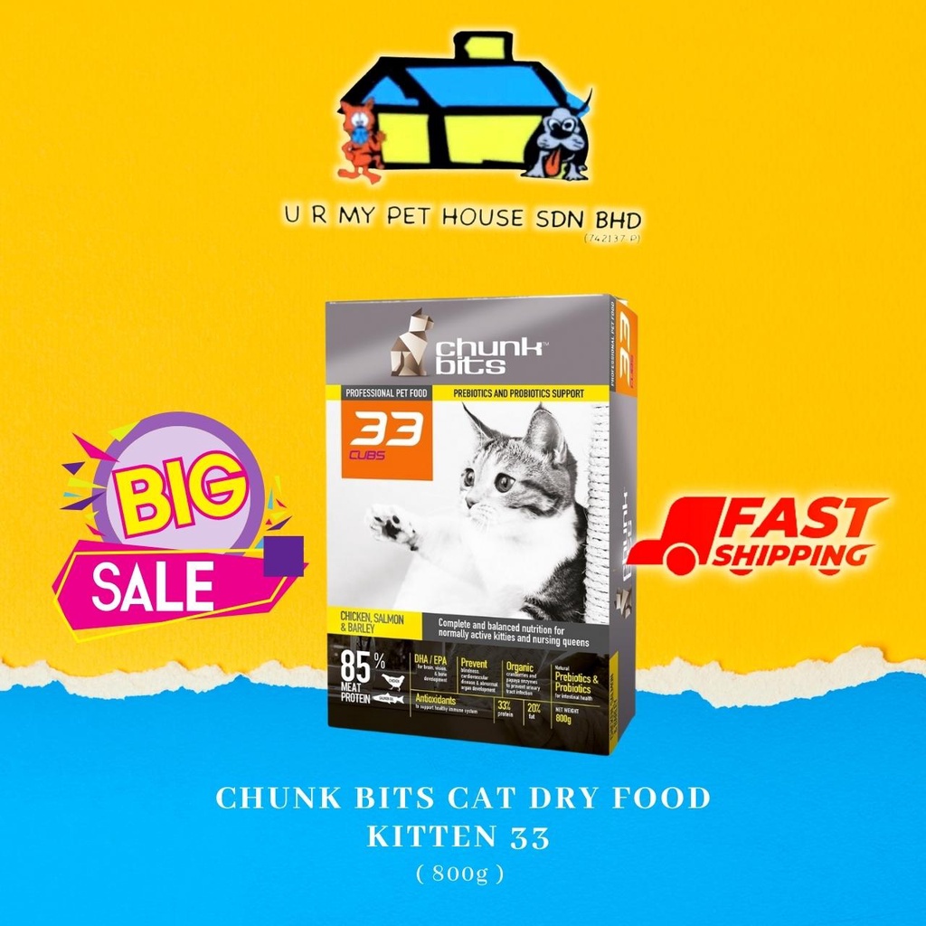 CHUNK BITS CAT FOOD Kitten 33 800g | Shopee Malaysia