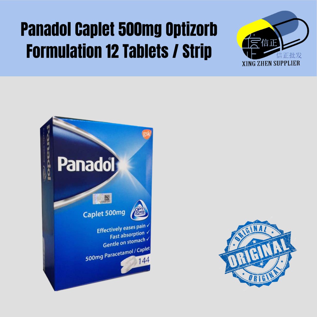 Panadol Caplet 500mg Optizorb Formulation 12 Tablets / Strip | Shopee ...