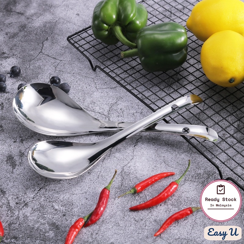 304 Stainless Steel Big/Small Rice Spoon Rice Scoop Serving Spoon ...