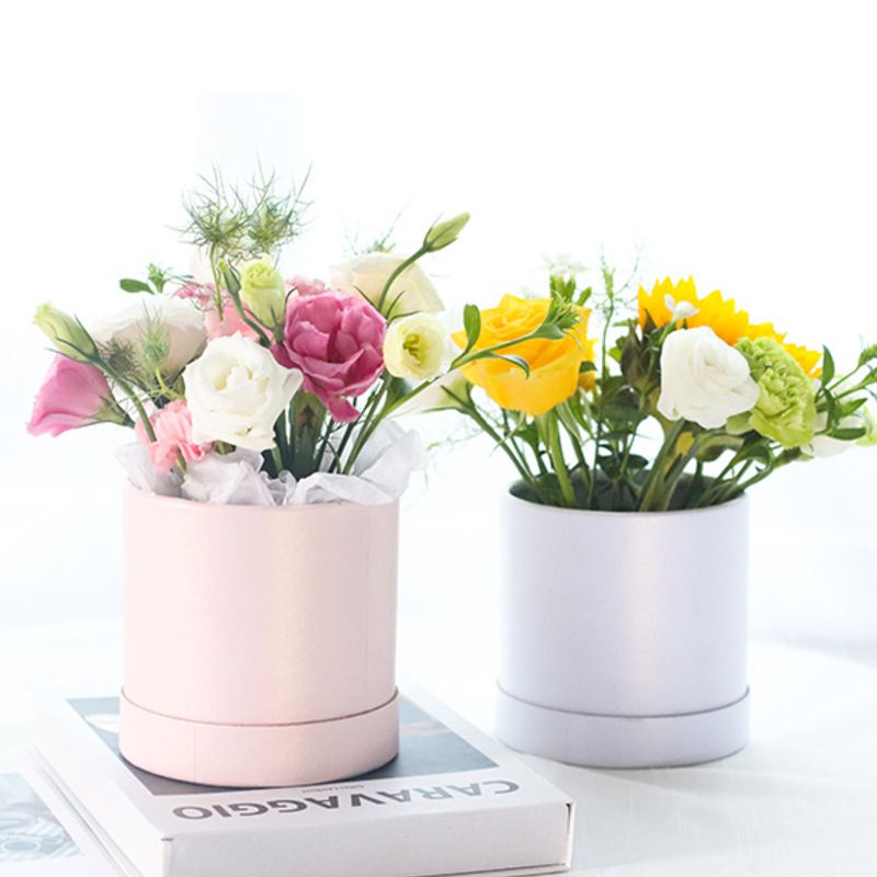 Flower round box gift box paper box 3 color bouquet flower box florist ...