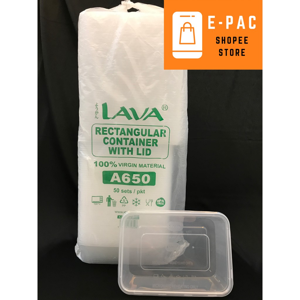 A650 (BEKAS MAKANAN PLASTIK ) | A650 Rectangular Food Container ...