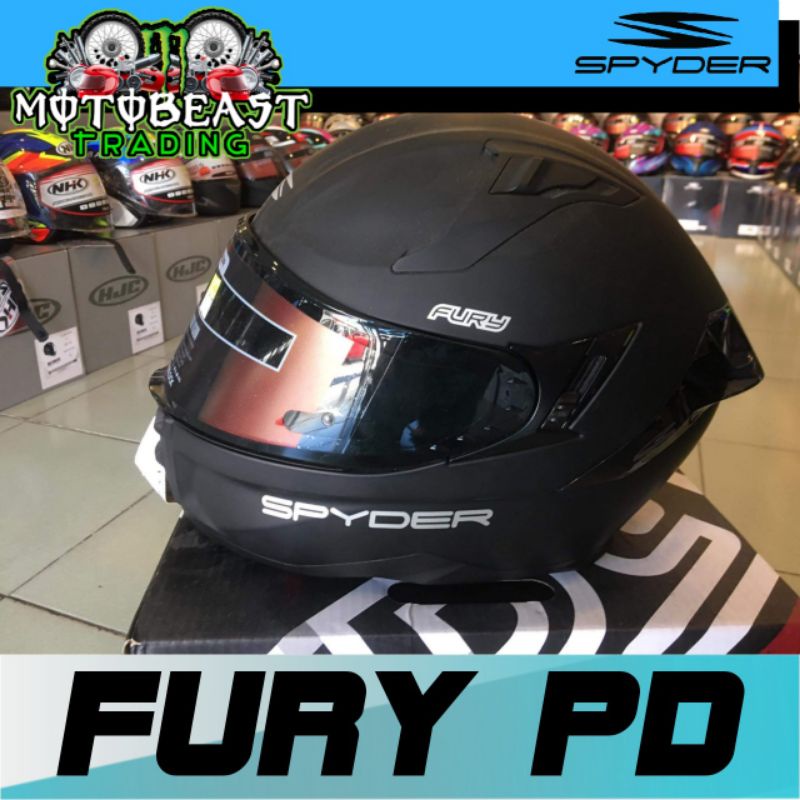 SPYDER Fury PD Fullface Dual Visor Helmet w/ Free Clear Visor | Shopee ...