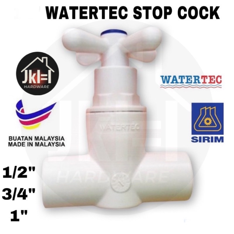 WATERTEC PVC Stopcock Stop Valve 15mm 20mm 25mm 1/2" 3/4" 1" 水龙头/塑料水龙头 ...