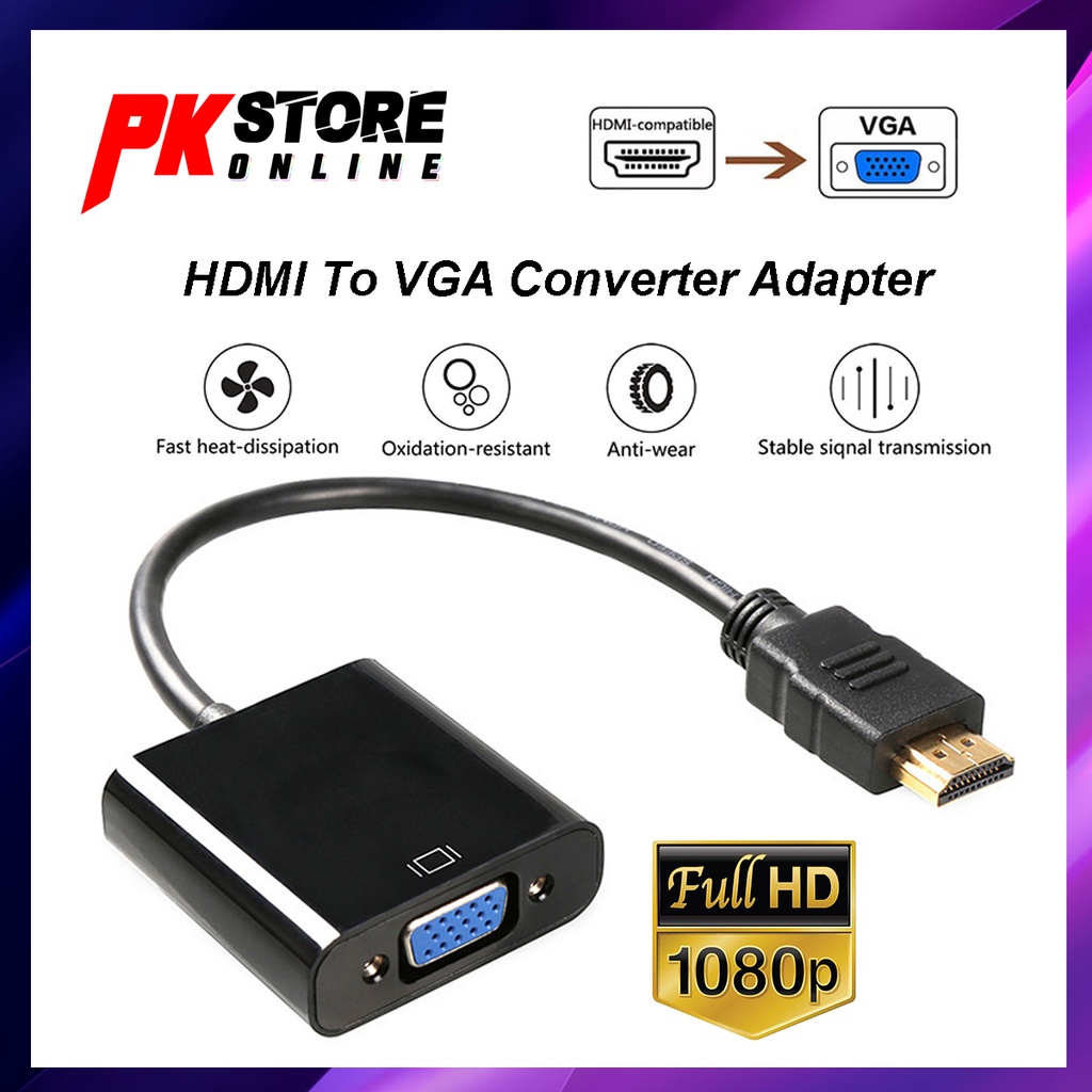 HDMI TO VGA ADAPTER BOX DIGITAL TO HDMI CABLE FOR PC LAPTOP TABLET HDMI ...